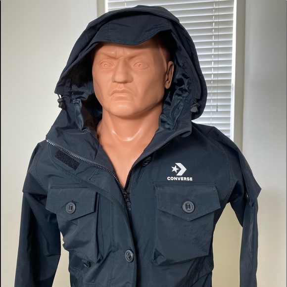 Converse | Jackets & Coats | Converse Utility Jacket Field Black Mens ...